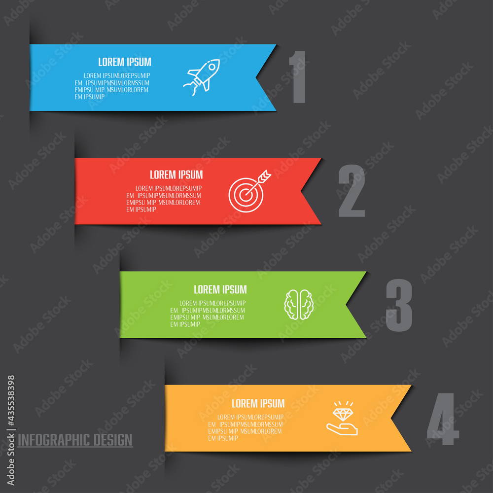 Vector template infographic design 4 step for presentation. Infographic ...