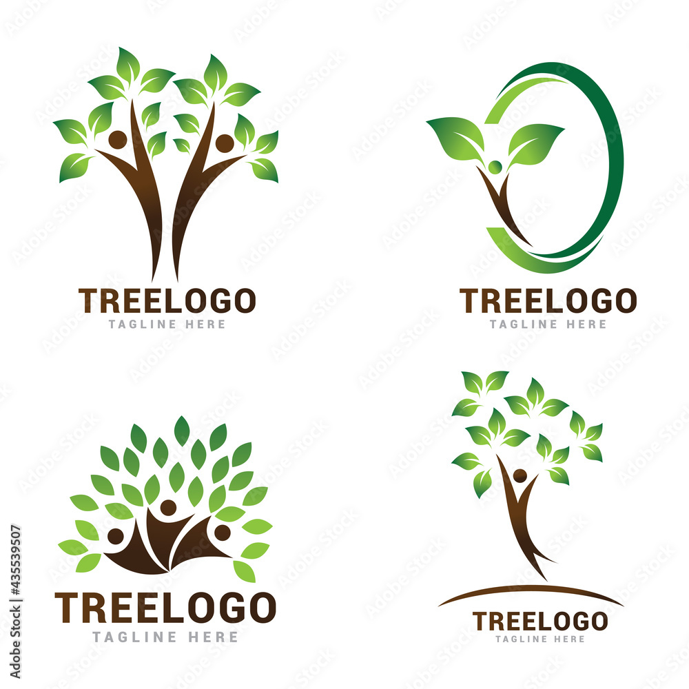 human tree logo icon vector template. Stock Vector | Adobe Stock