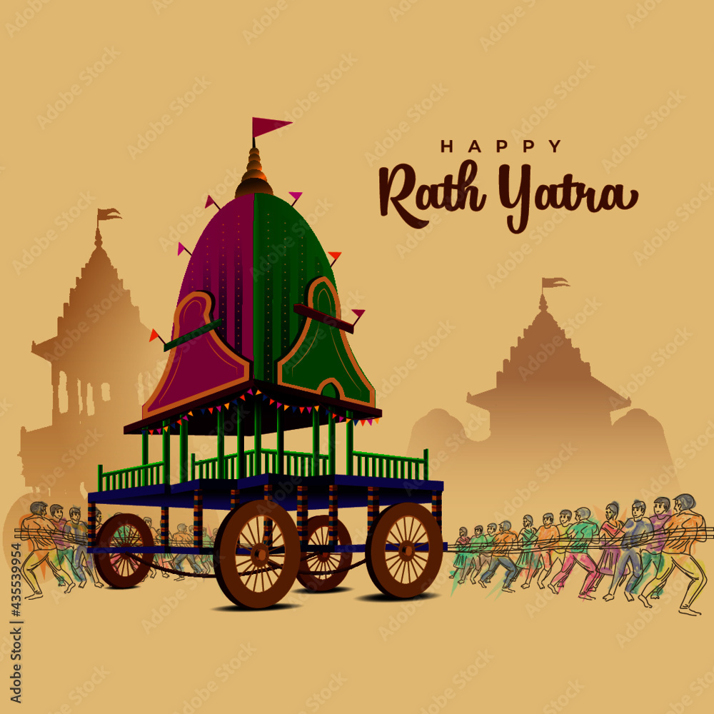 Rath Yatra Festival Celebration Stock Vector | Adobe Stock