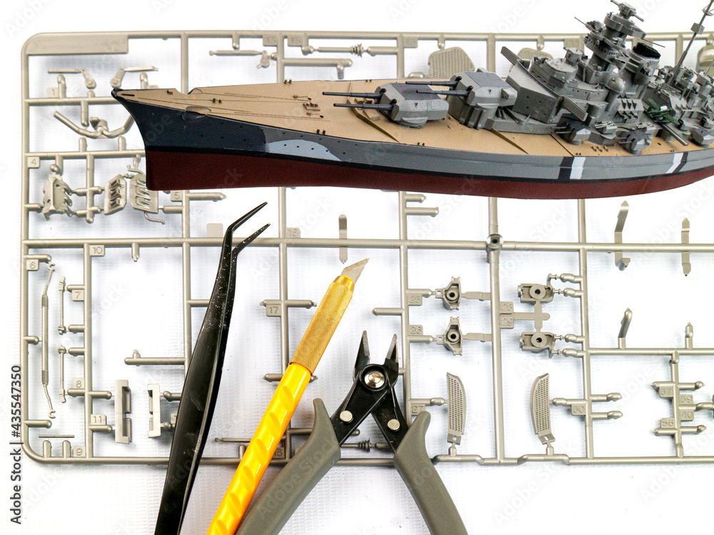 Assemble warship plastic model with equipment set and tools,Plastic ...