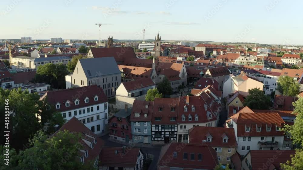 Aerial: Moving Forward Over A German Monastery Nestled In An Old ...