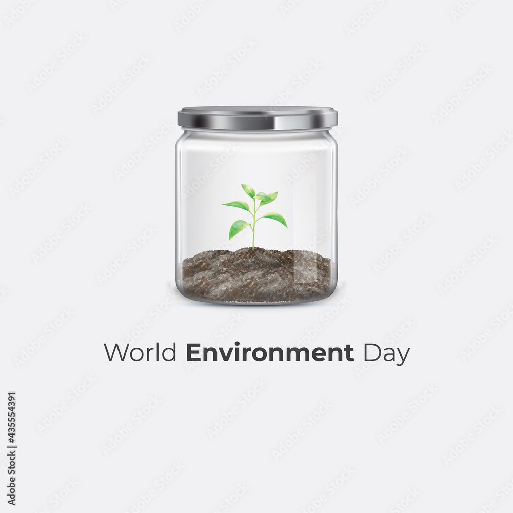 World Environment Day. flyer, banner. white background Stock ...