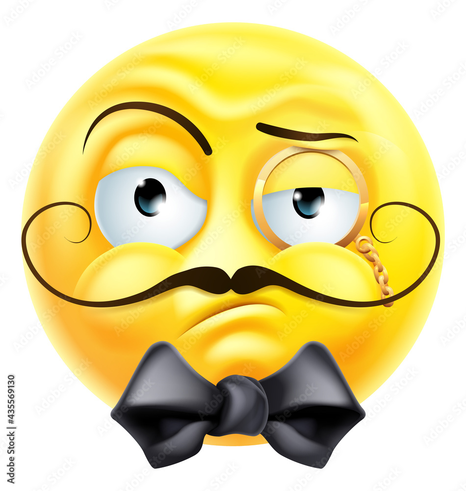 Arrogant Posh Snooty Gentleman Emoticon Emoji Icon Stock Vector | Adobe ...