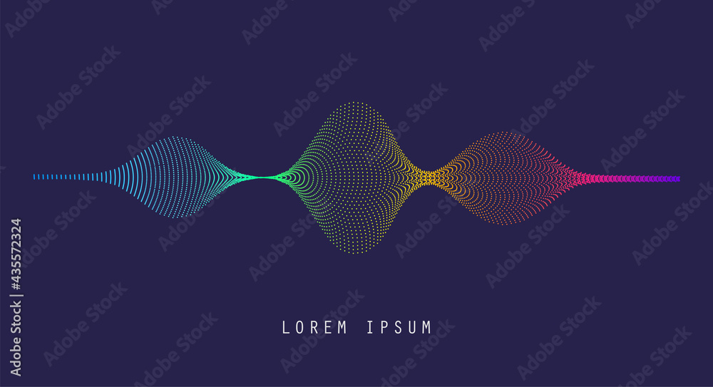 Vector background with color abstract wave dots Stock Vector | Adobe Stock