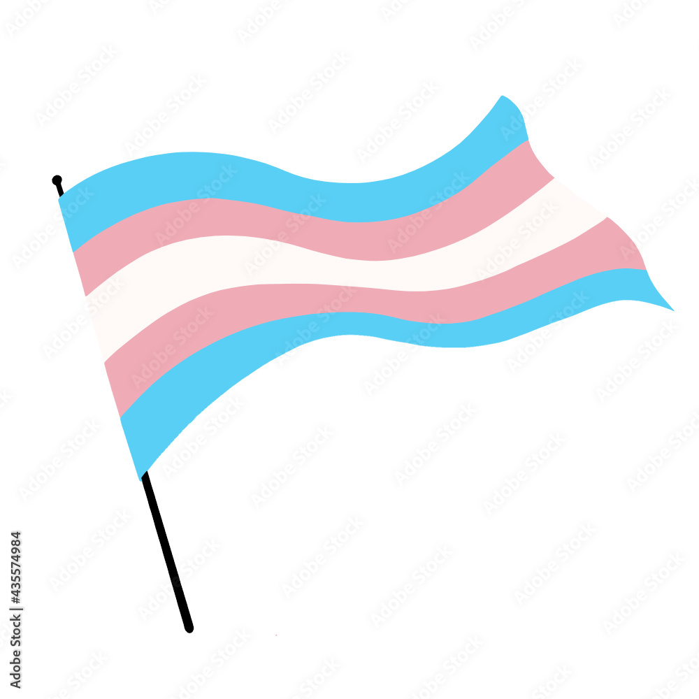 Illustration of a transgender Pride flag blowing in the wind. Stock ...