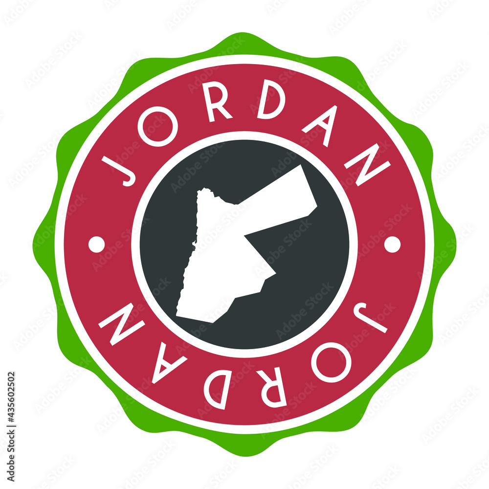 Jordan Badge Map Vector Seal. National Symbol Country Stamp Design Icon ...