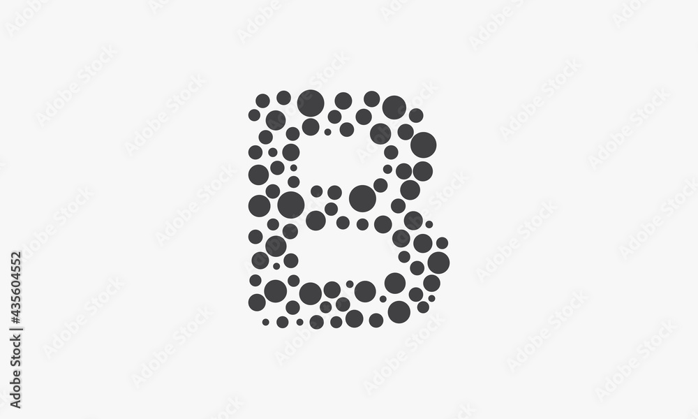 letter B logo dotted concept isolated on white background. Stock Vector ...