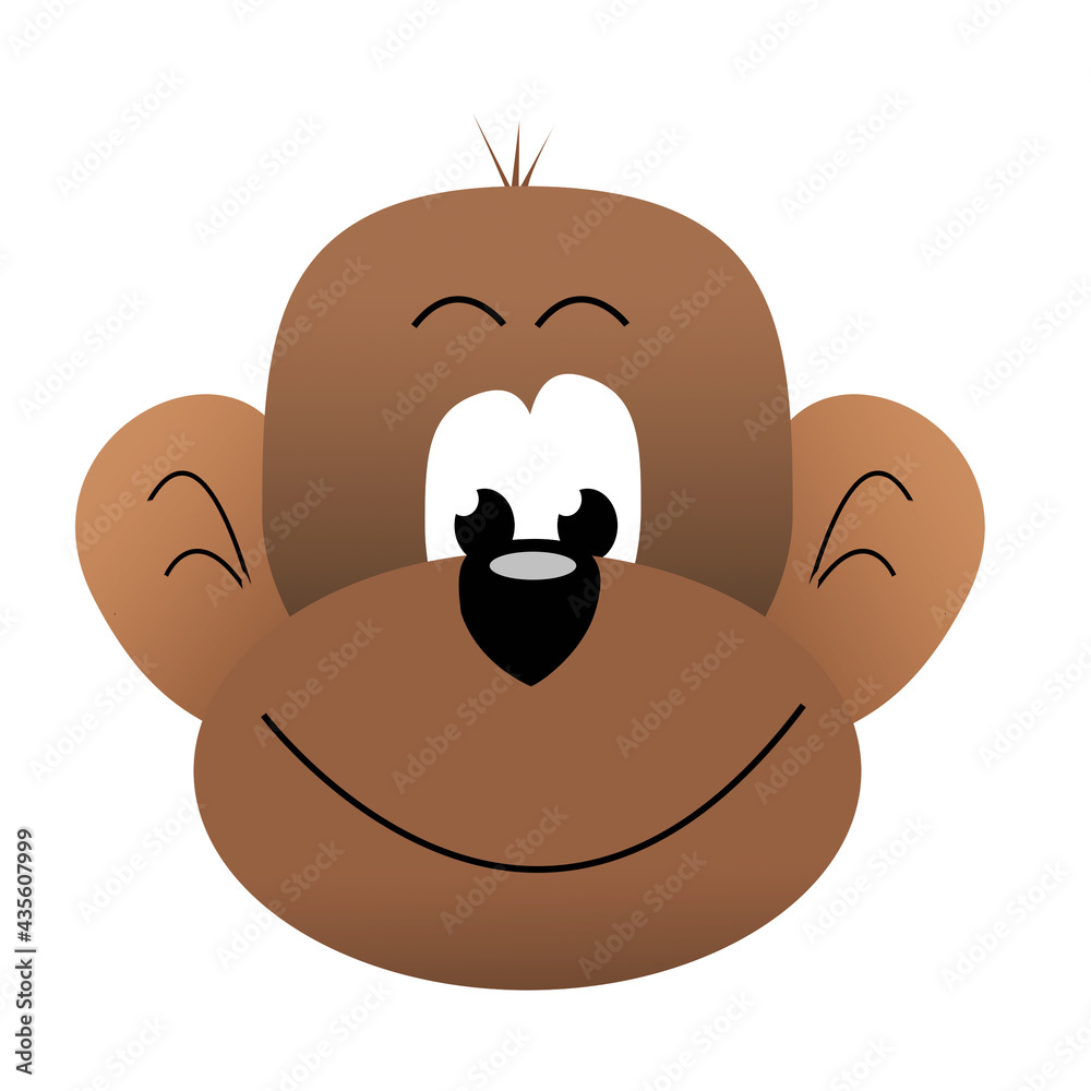 Cartoon head monkey Stock Illustration | Adobe Stock