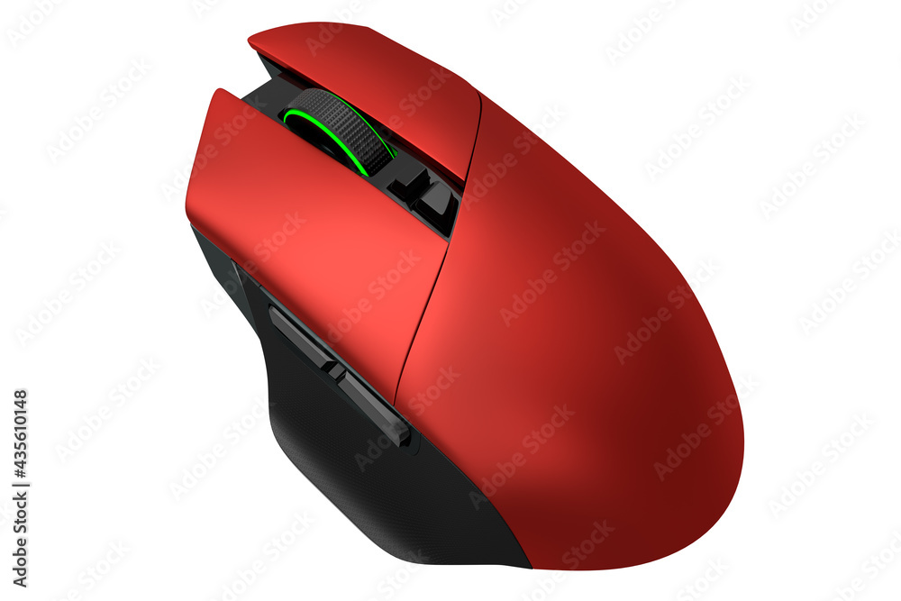 Modern wireless gaming computer mouse isolated on white background ...