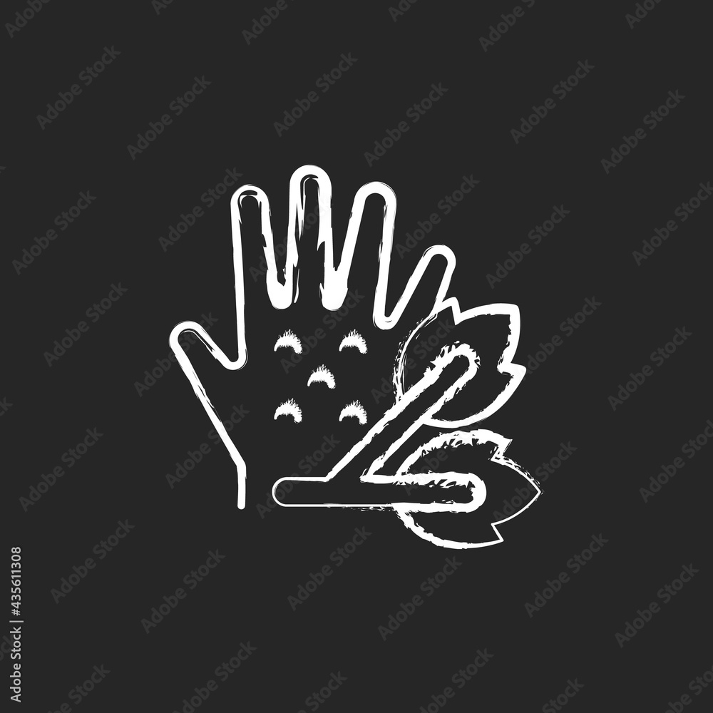 Plants chalk white icon on black background. Plant pathogens that ...