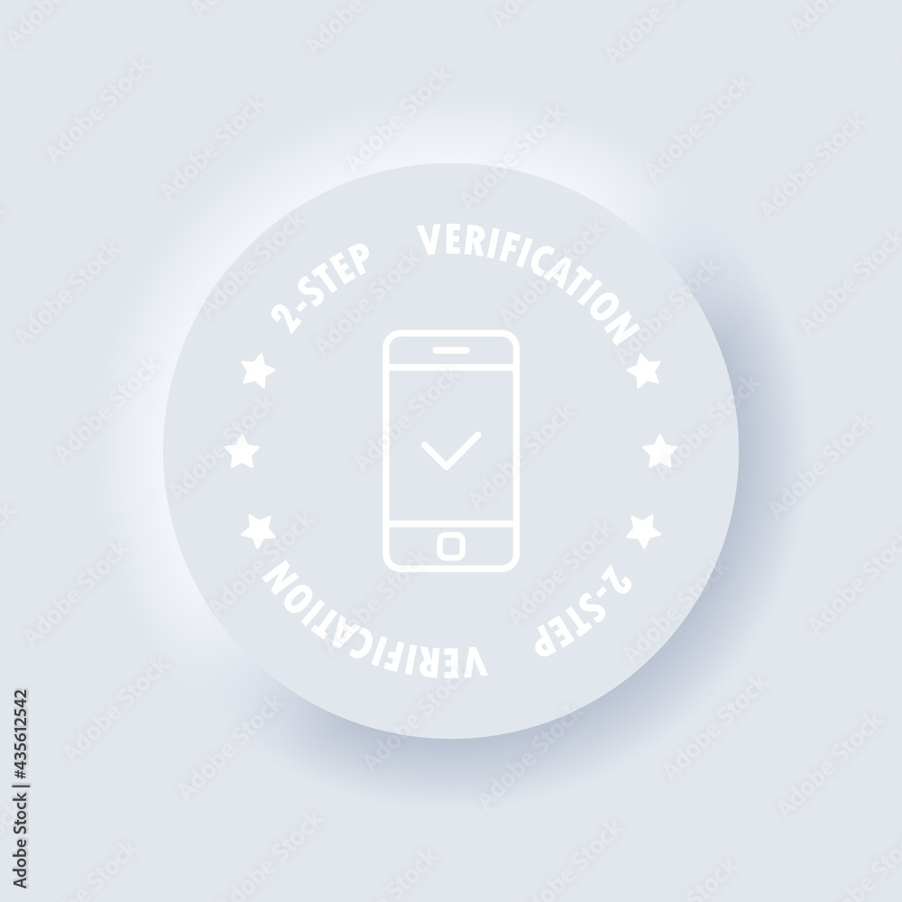 Two step authentication icon. Duo verification. Two factor or multi factor authentication ...