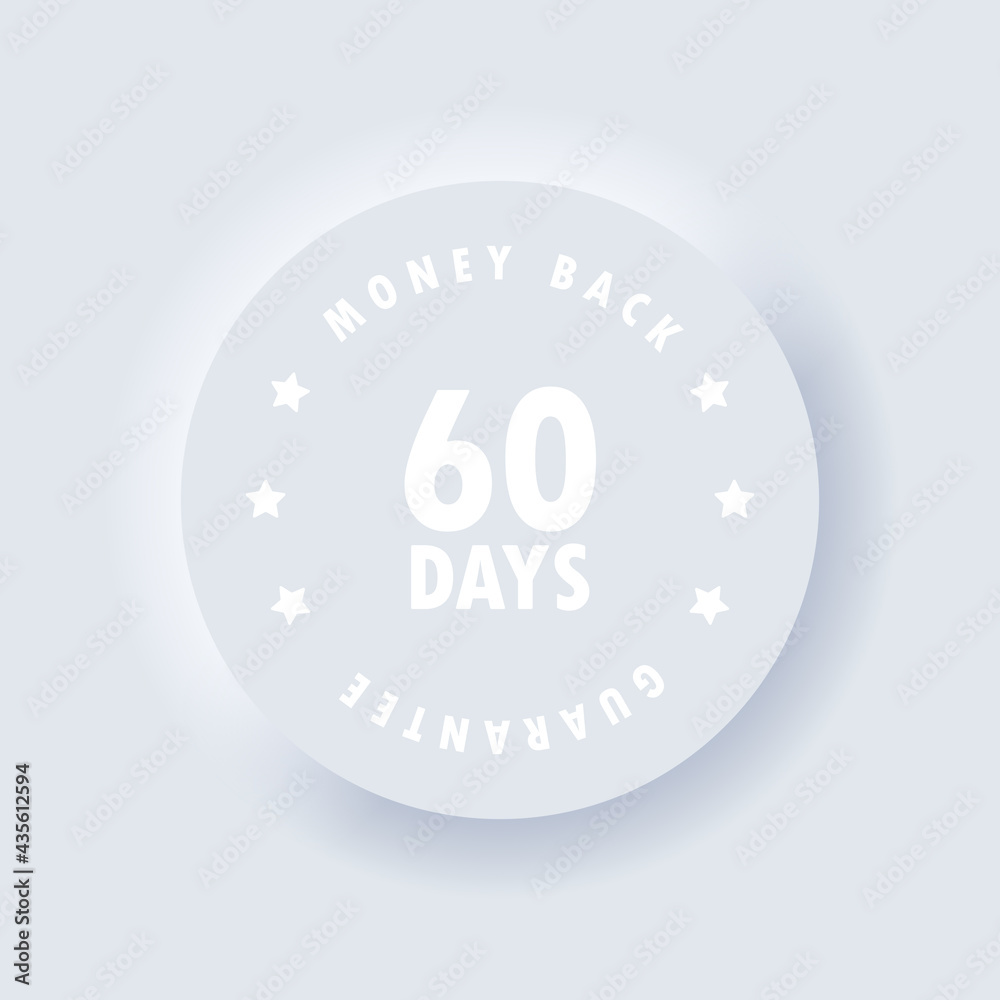 60 days money back guarantee icon. Vector. Cashback icon, return money ...