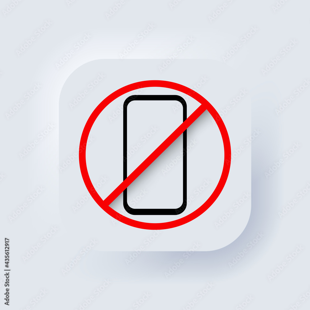 Forbidden smartphone icon. No phone icon. Forbidden to use smartphone ...