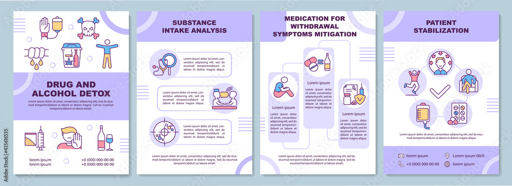 Drug and alcohol detox brochure template. Substance intake analysis ...