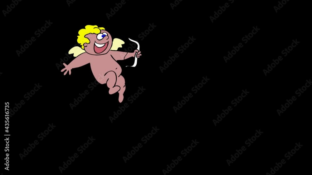 Cupid shots the people to love each other..HD 1080.2D animated cartoon ...