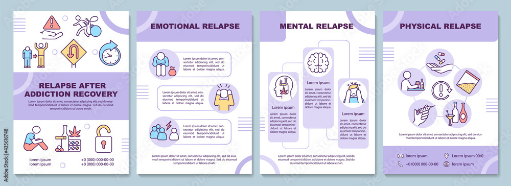 Relapse after addiction recovery brochure template. Emotion health ...
