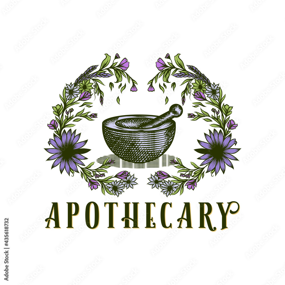 apothecary logo design Stock Vector | Adobe Stock