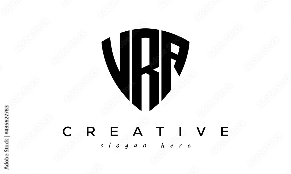 VRA letters creative logo with shield Stock Vector | Adobe Stock