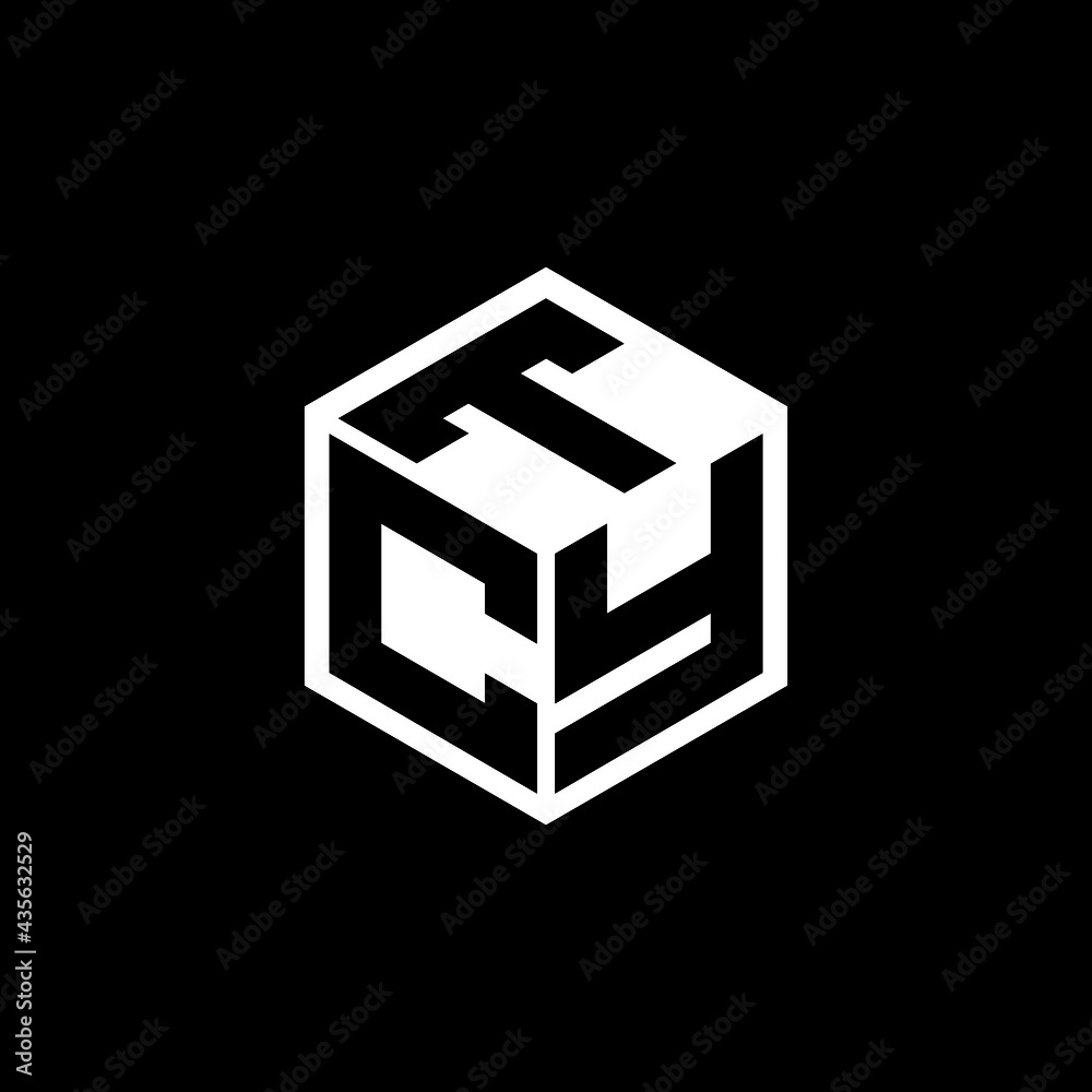 CYT letter logo design with black background in illustrator, vector ...