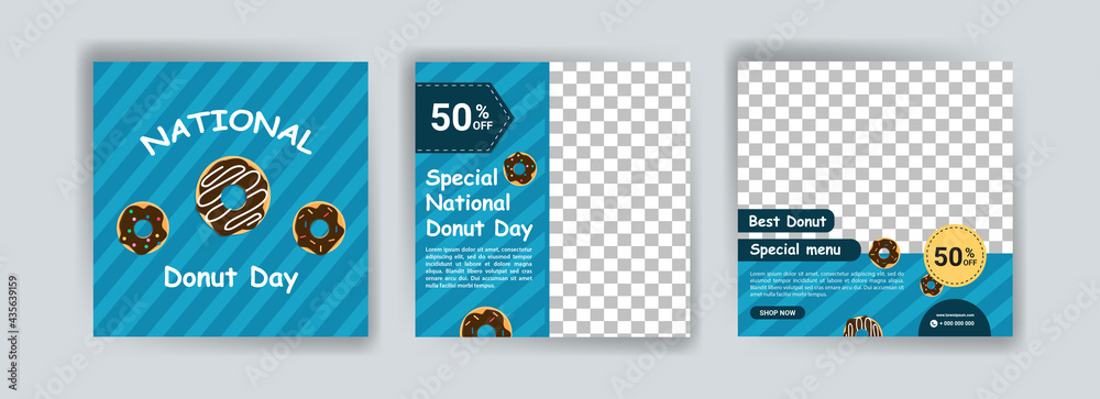 National donut day. The special menu for national donut day. Banner ...