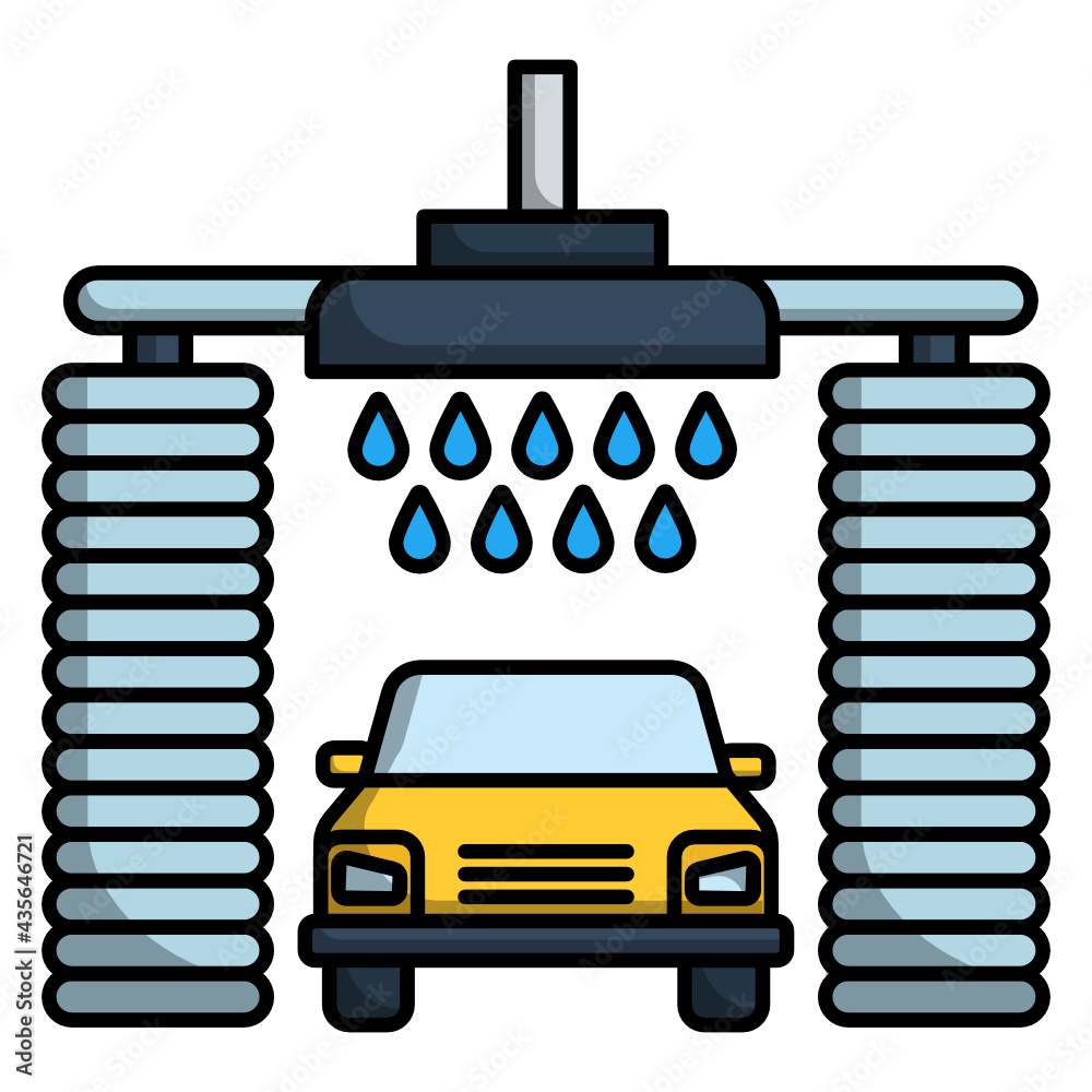 Vetor de Vehicle Pressure Wash Blasters Concept, Automatic car wash ...