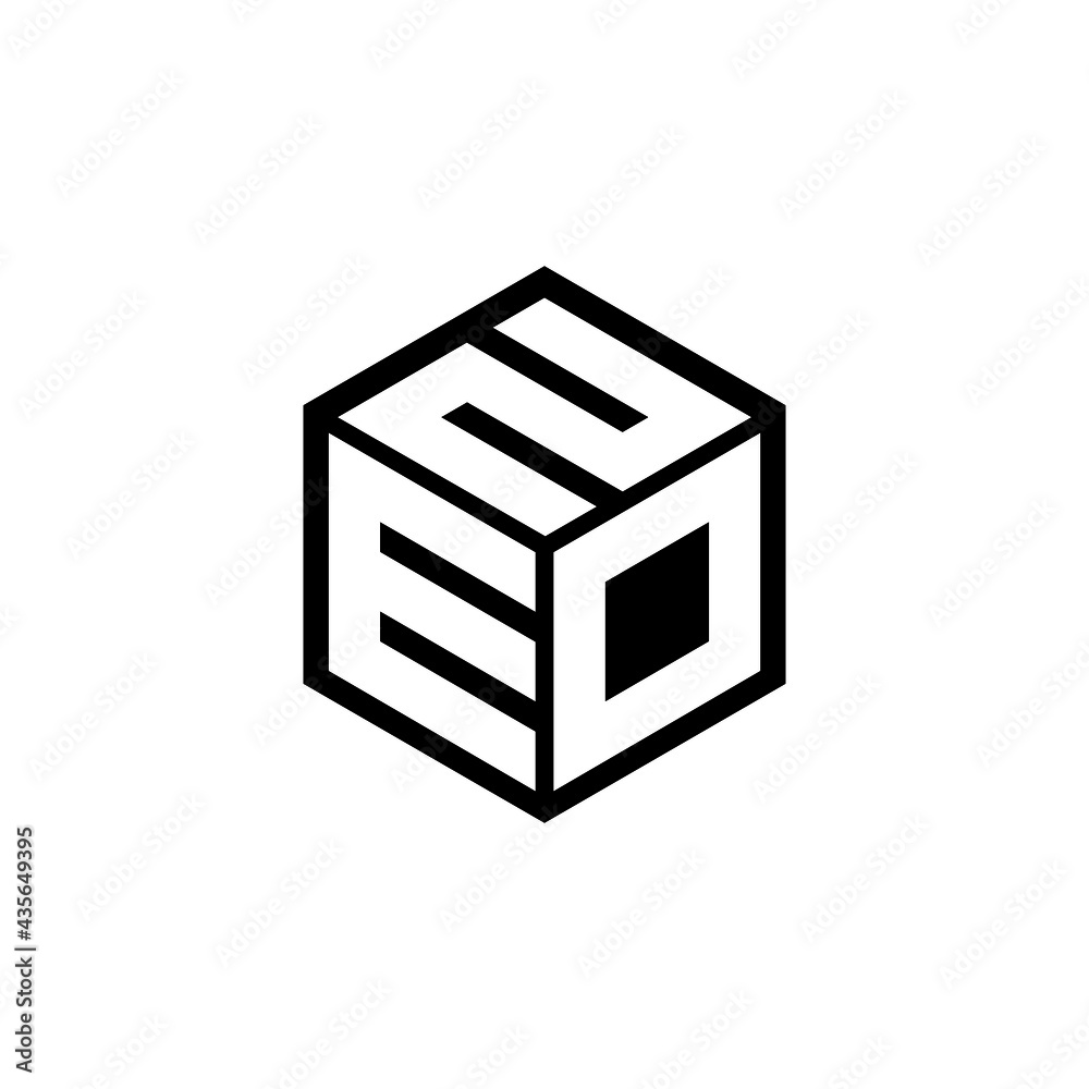 EDN letter logo design with white background in illustrator, vector ...