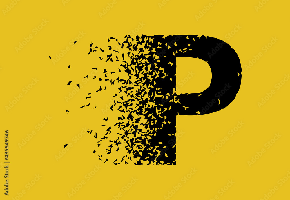 Fragmented letter P Stock Vector | Adobe Stock