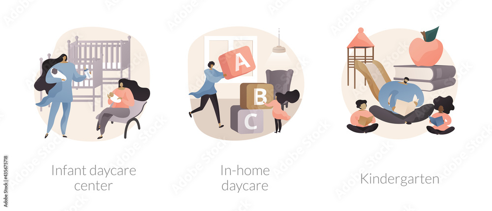 Child care abstract concept vector illustrations. Stock Vector | Adobe ...