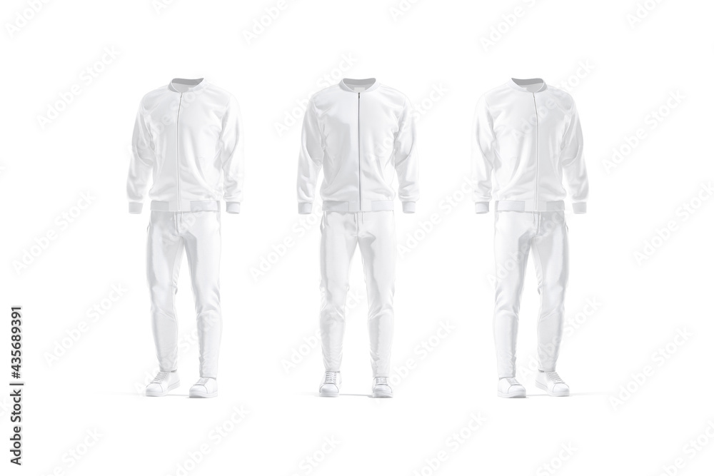 Poster Blank white sport tracksuit mockup, front and side view – Wall ...