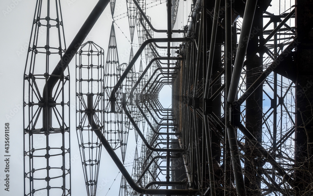 Former military huge duga radar complex near Pripyat in the Chernobyl ...