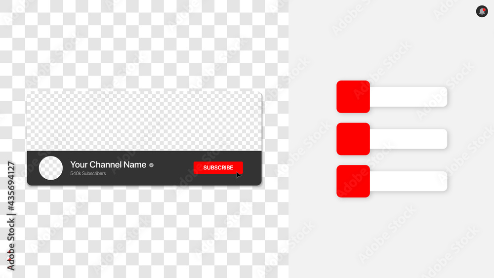 Horizontal Clean Channel Template for Video Platform with Transparent ...