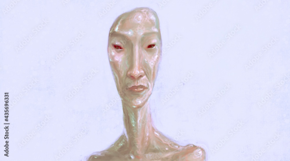 Scary face illustration, Horror ghost and spooky concept, Surreal art ...