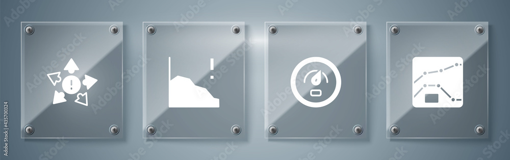 Vecteur Stock Set Graph, chart, diagram, Digital speed meter, Financial growth decrease and Many ...