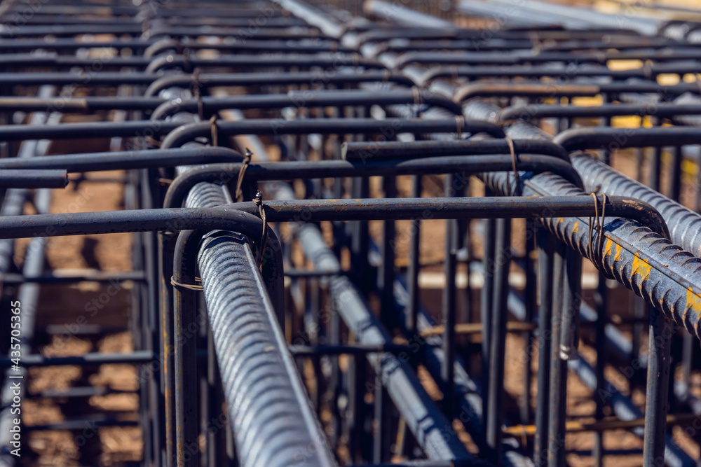 Foto de Construction rebar steel work reinforcement at the construction ...