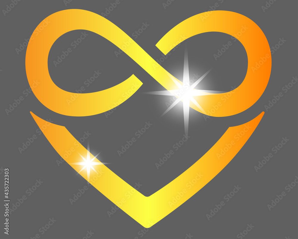Heart with infinity sign - polyamory symbol - vector full color ...