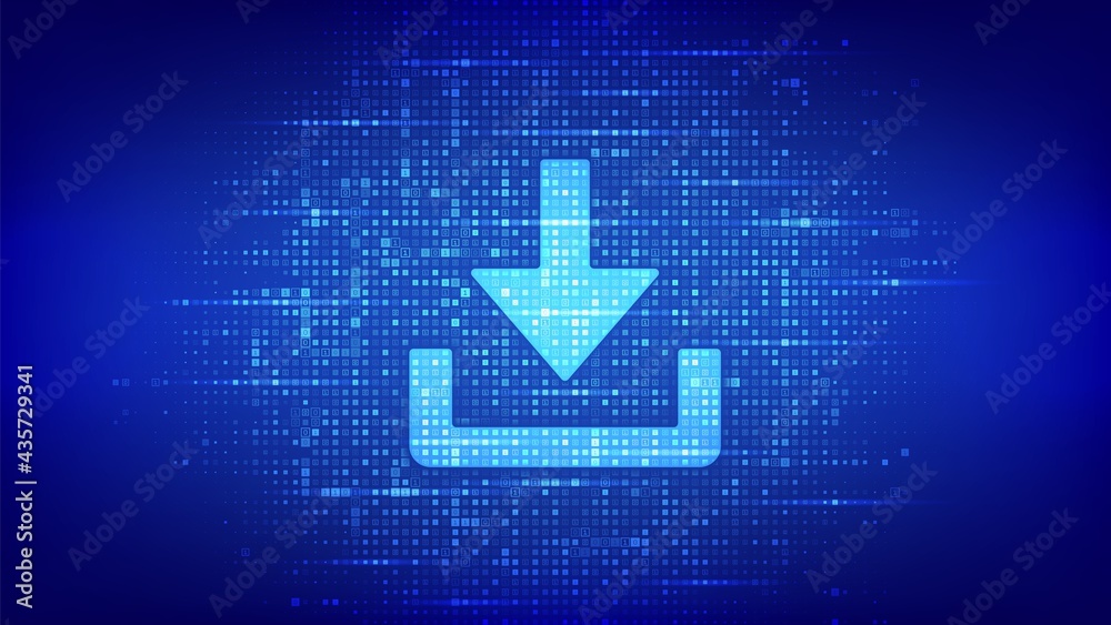 Download icon made with binary code. Download Cloed Data Storage ...