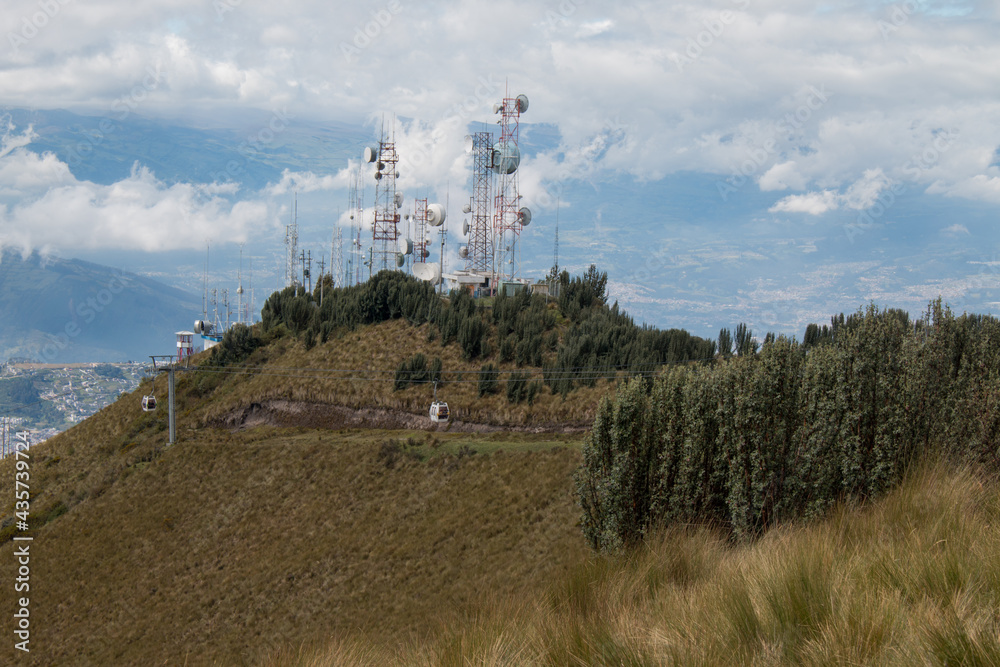 Vagones del Teleférico de Quito en Ecuador Stock Photo | Adobe Stock