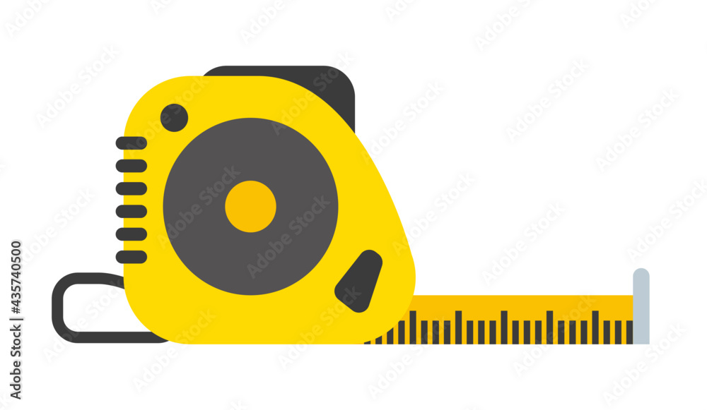 measuring tape tool vector flat illustration isolated on white ...