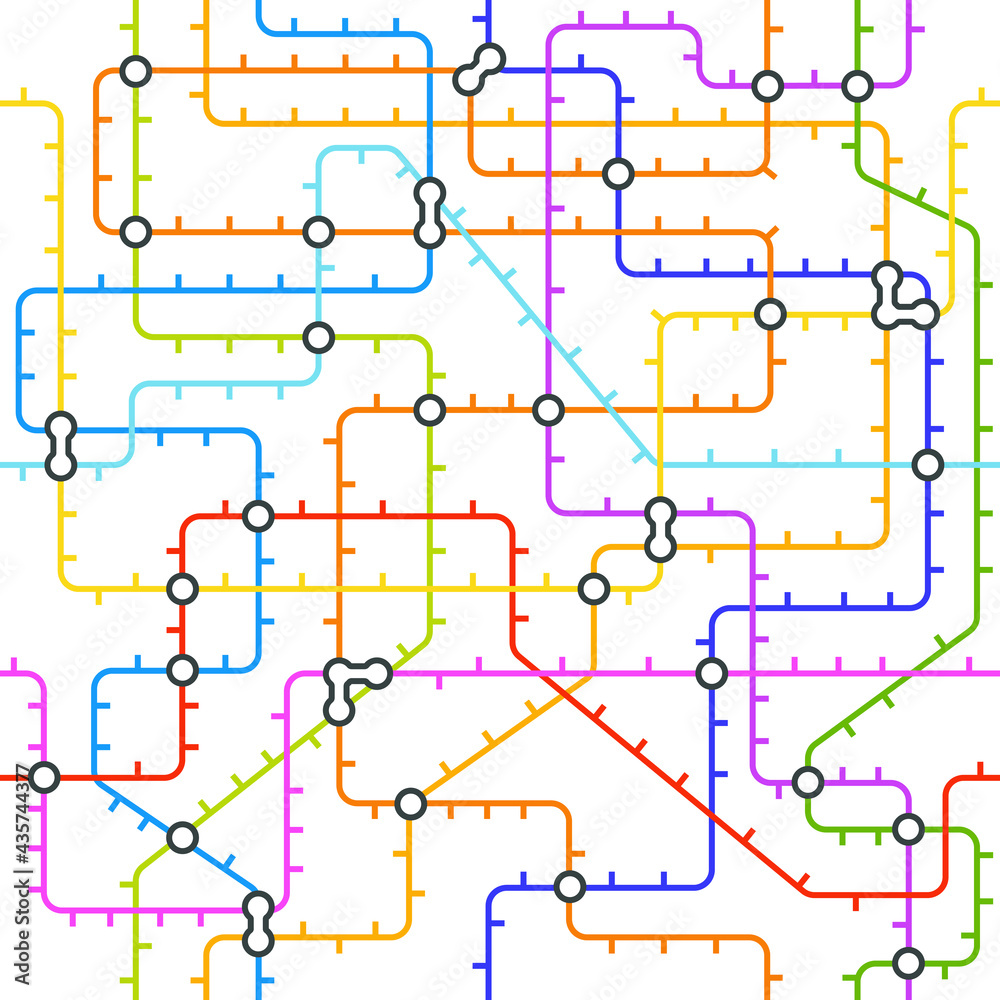 Abstract metro map in shape of circle. Vector subway underground scheme ...