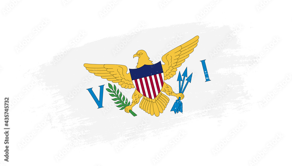 Flag of United States Virgin Islands country on brush paint stroke ...