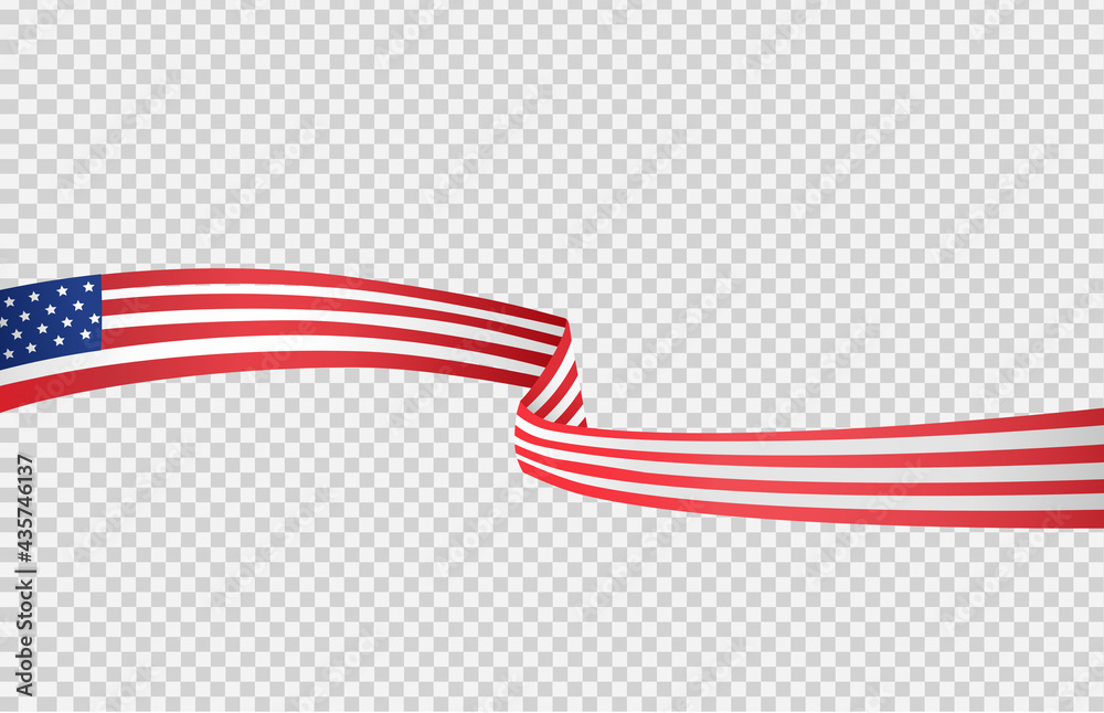 Long waving flag of American isolated on png or transparent background ...