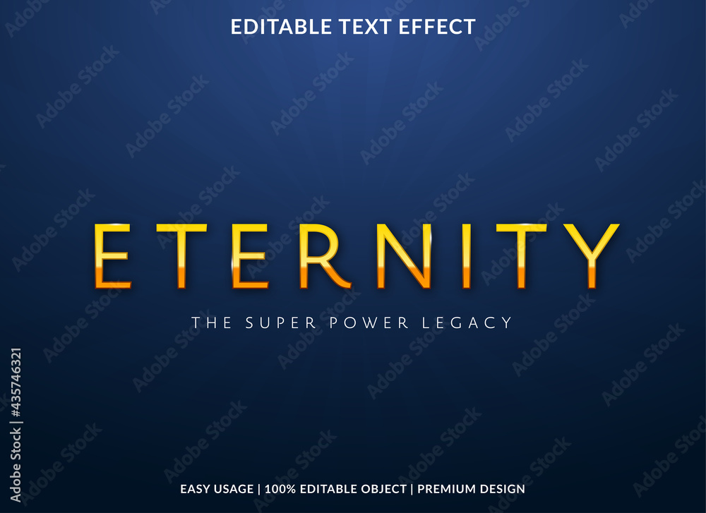 eternity text effect template design with modern and abstract style use ...