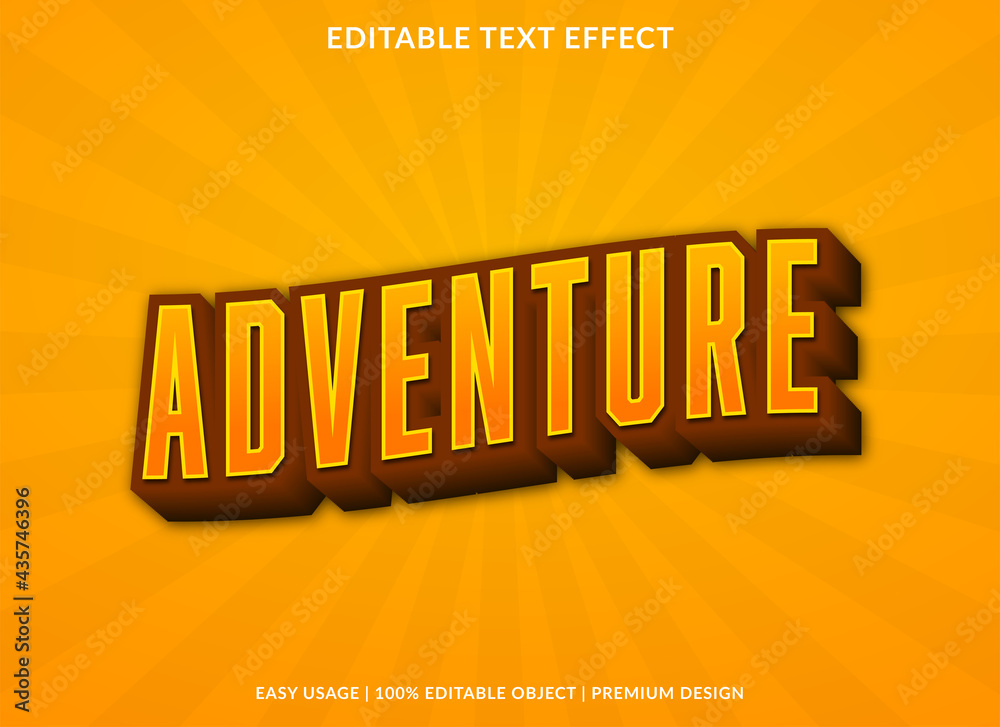 adventure text effect template design with modern and abstract style ...
