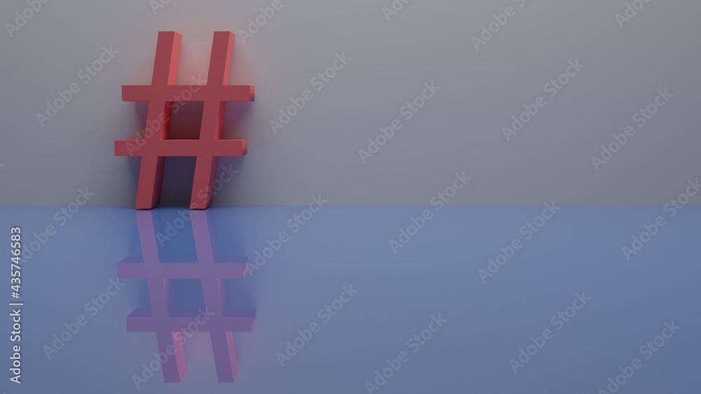pink hashtag 3d render design element email sign, # symbol Stock 写真 ...