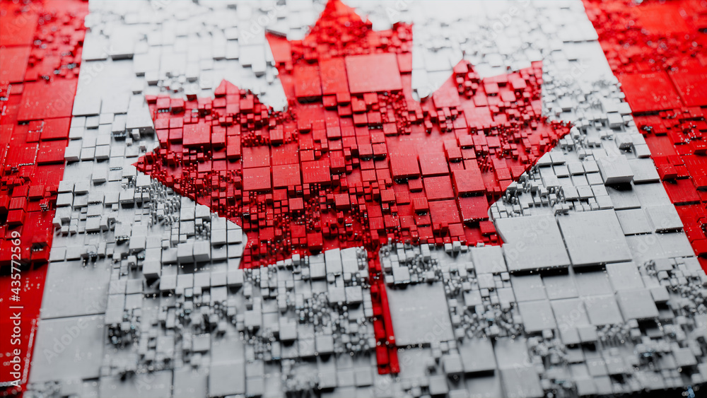 Colors of Canada rendered in a Futuristic 3D style. Canadian Innovation ...