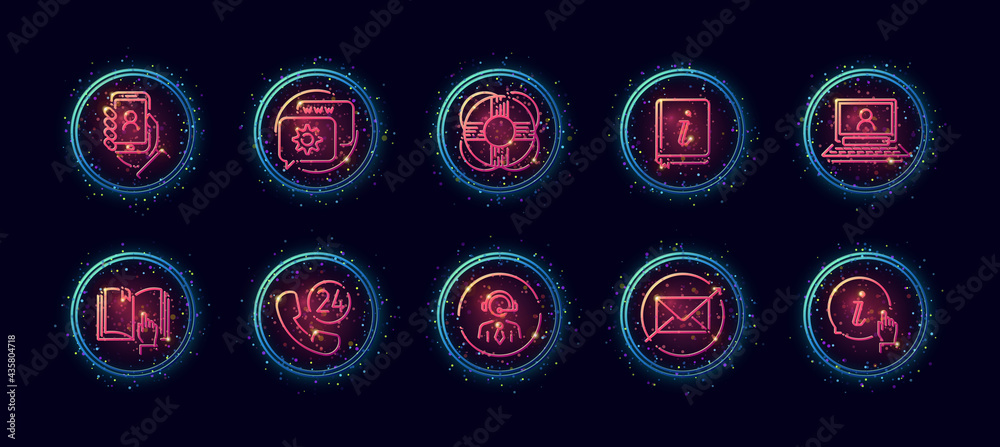 10 in 1 vector icons set related to customer support theme. Lineart ...