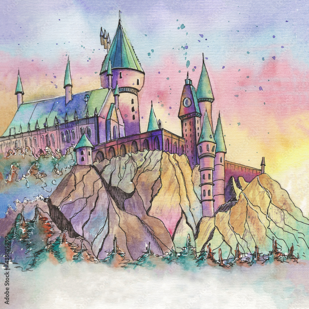 Hogwarts Castle Drawing