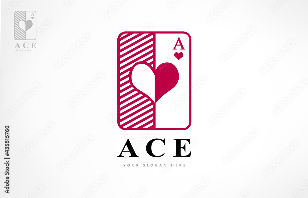 Ace of hearts logo vector. Playing cards design. Stock Vector | Adobe Stock