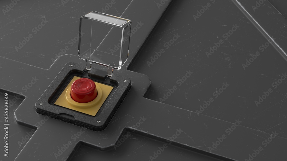 Roter Knopf als Notruf und Notfallschalter Konzept Stock Photo | Adobe ...