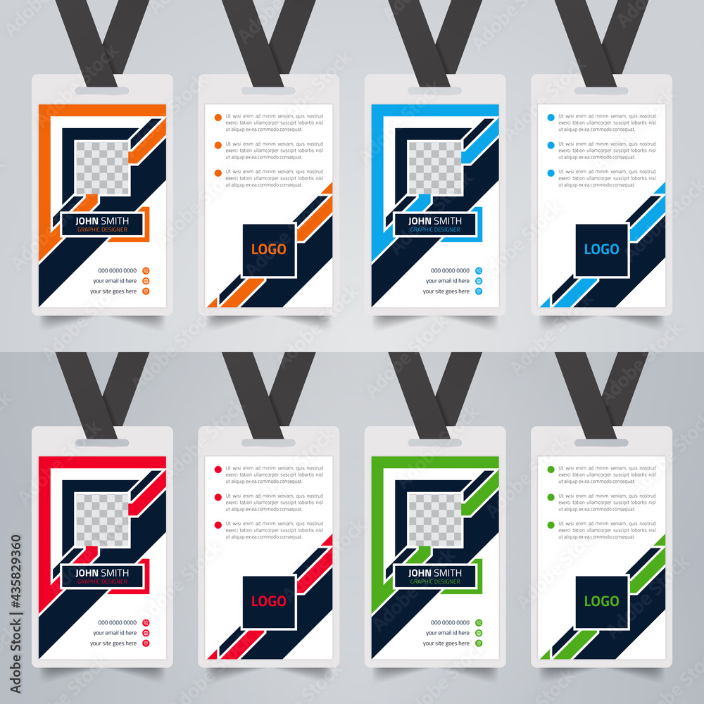 Creative office ID card template design. Modern Corporate Business ...